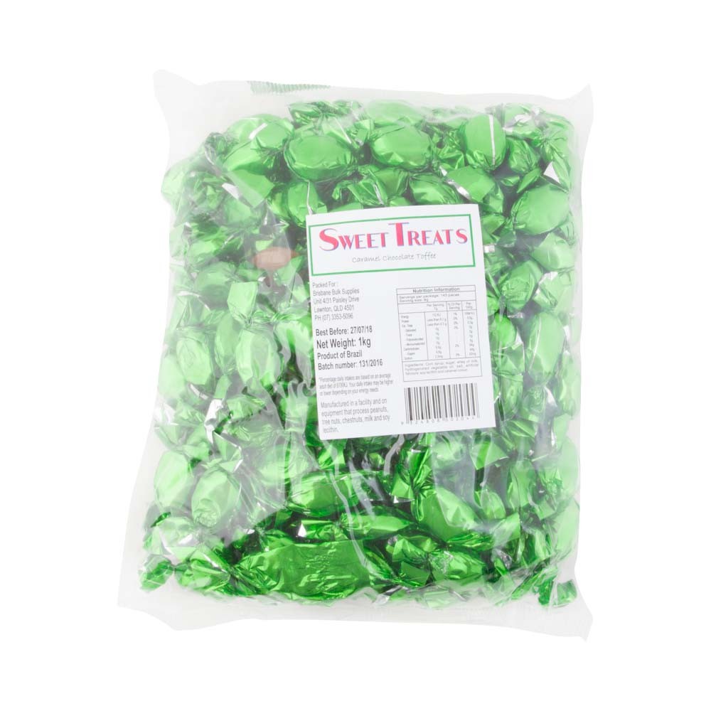 Green Wrapped Toffees 1kg - 10kg - Candy Bar Sydney
