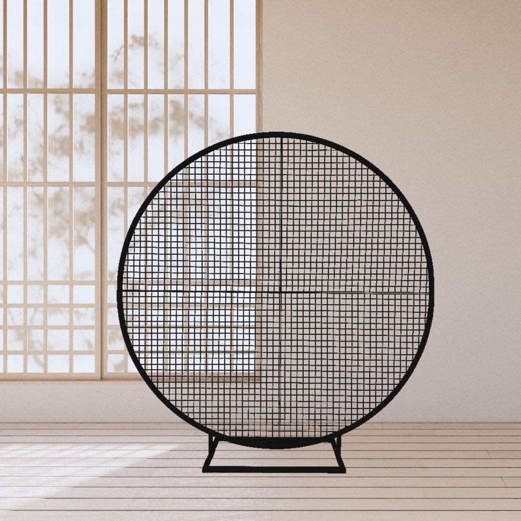 1.5m Round Black Mesh Backdrop Frame Hire | Candy Bar Sydney