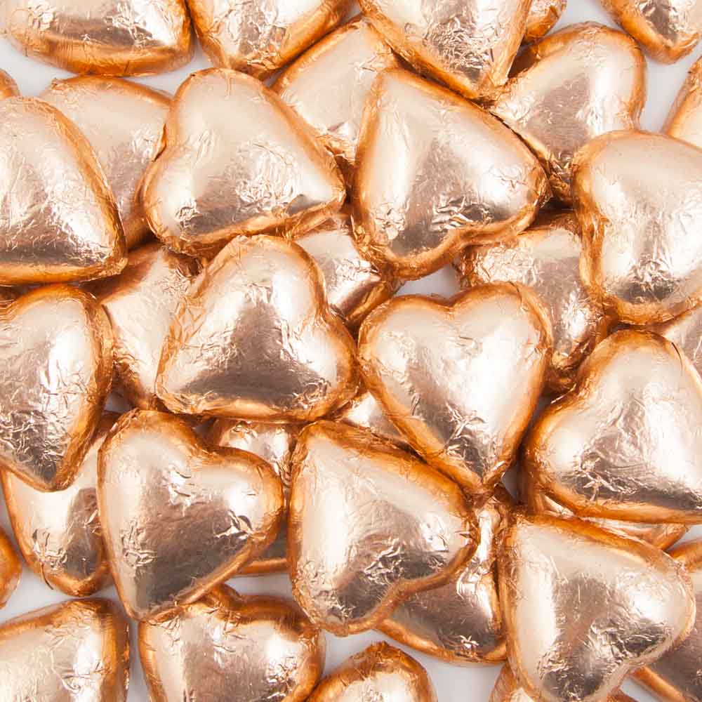 Rose Gold Belgian Chocolate Hearts 500g - 5kg | Candy Bar Sydney