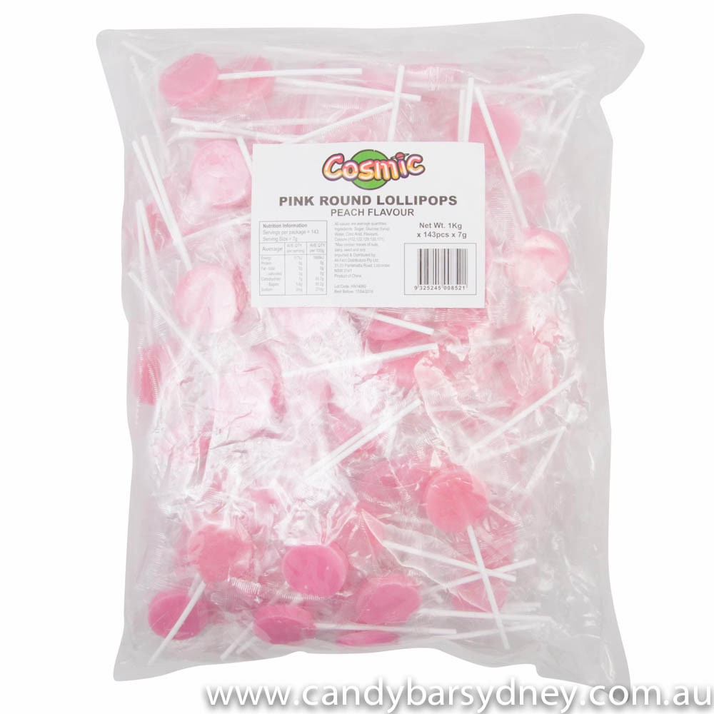 Pink Bulk Lollipops 1kg - Candy Bar Sydney