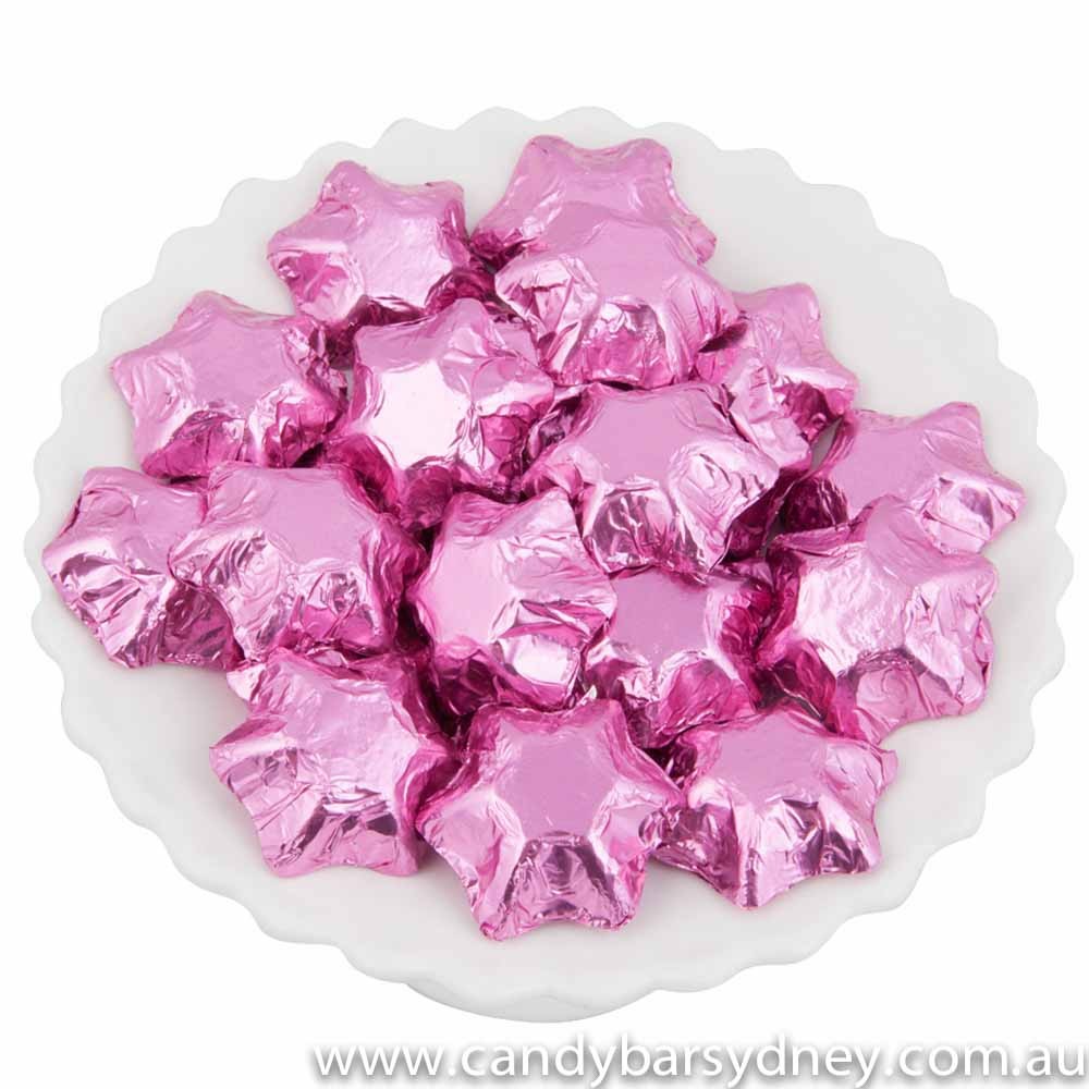 Pink Belgian Chocolate Stars 500g - 5kg - Candy Bar Sydney