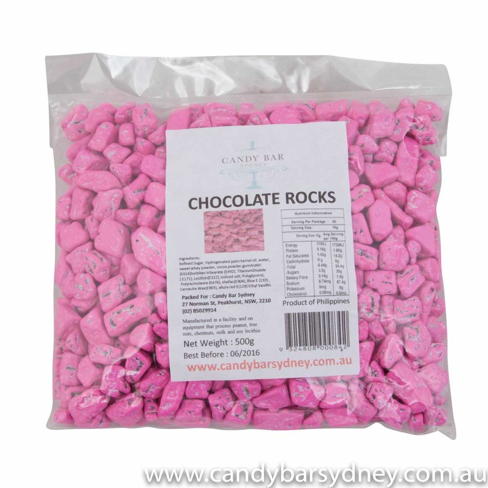 Pink Chocolate Rocks 1kg - 10kg - Candy Bar Sydney