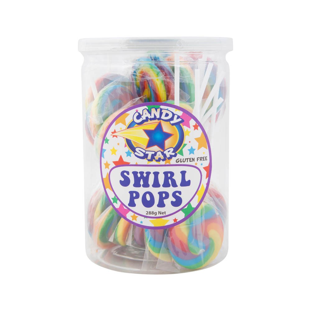 Rainbow Mini Swirl Lollipops 24 pack (288g) - Candy Bar Sydney