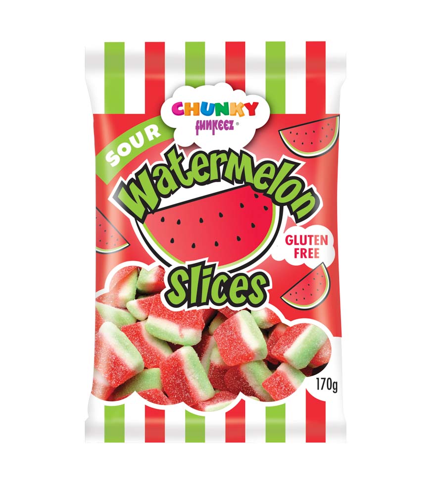 Chunky Funkeez Sour Watermelon Slices 170g - Candy Bar Sydney