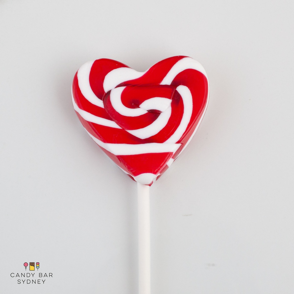 Red Heart Rock Candy Lollipop 50g - Candy Bar Sydney