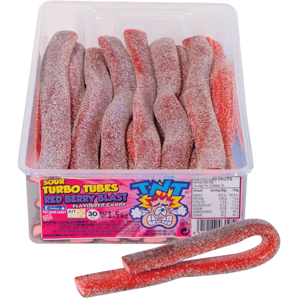 TNT Sour Red Berry Blast Turbo Tubes - Candy Bar Sydney