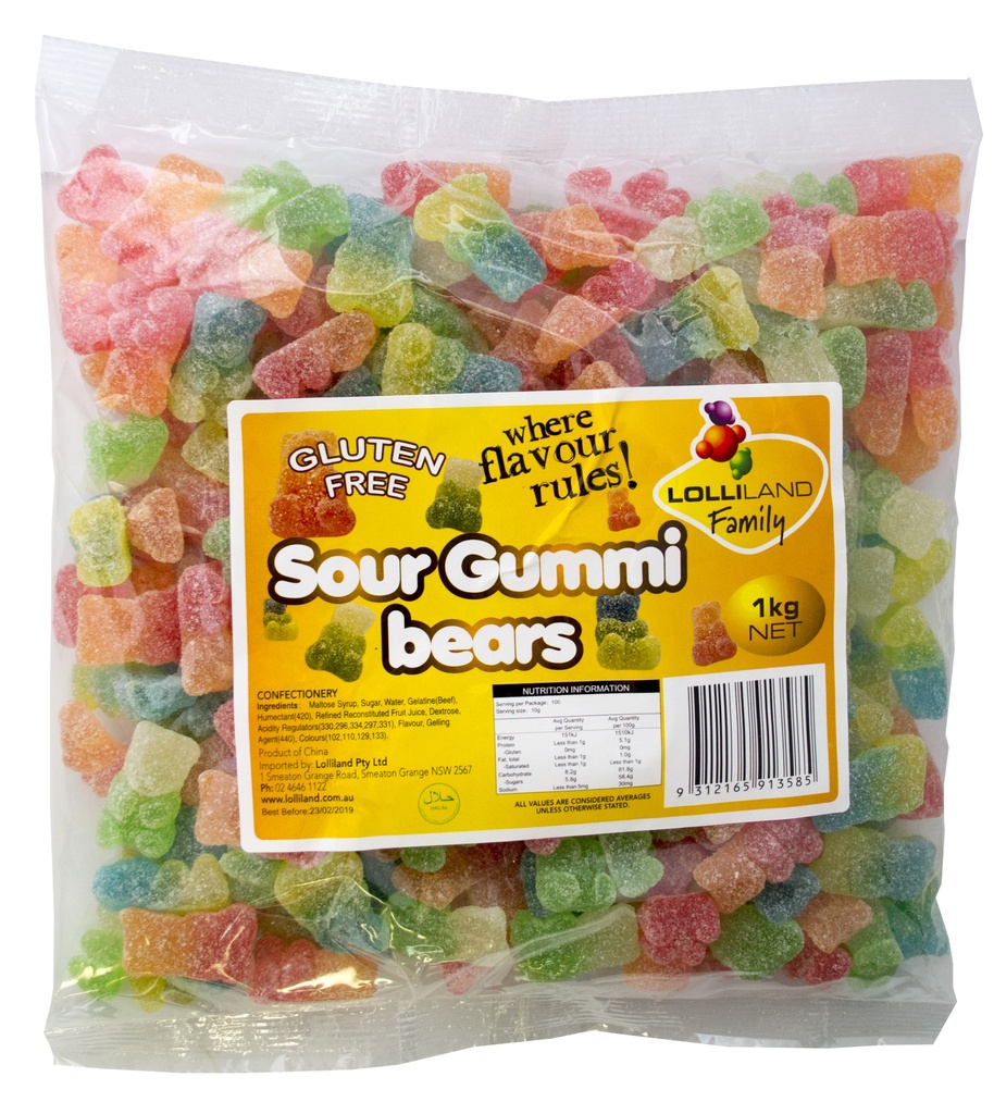 Sour Bears 1kg - Candy Bar Sydney